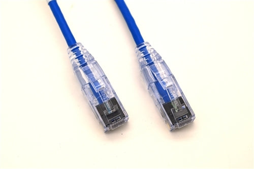 RJ86-MINI-PL-BU CAT6 Slim Ethernet Patch Cable: Mini CAT6 RJ45 Shielde ...